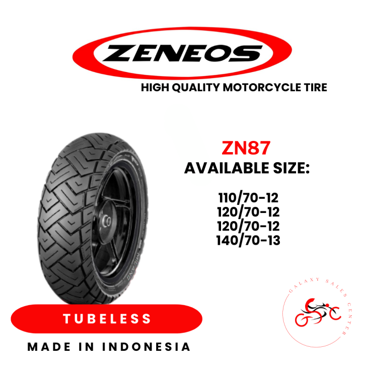 ZENEOS ZN87 MOTORCYCLE TIRE TUBELESS BY 12 AND 13 MADE IN INDONESIA ...