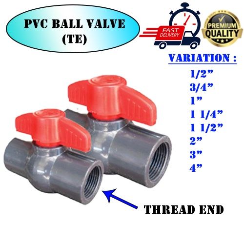 PVC BALL VALVE TE (THREAD END) / Stop /Butterfly PVC Ball Valves ...