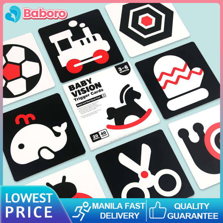 Newborn Infant Early Education Card Children's Visual Stimulation Card ...