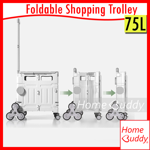 ⭐️SG⭐️ 75L Foldable Shopping Trolley. 75L Capacity Extra Large. 360 ...
