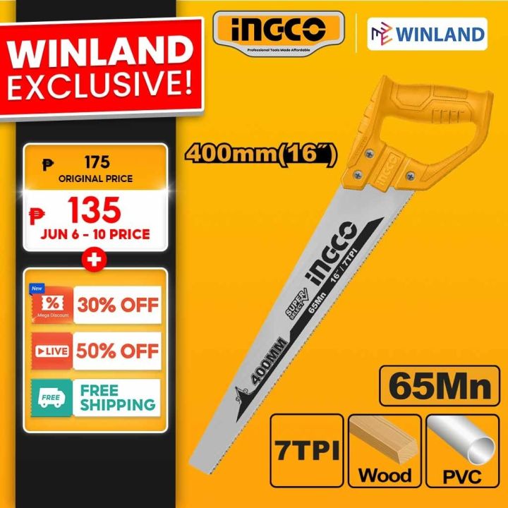 Ingco by Winland Select Fast Cut Hand Saw 16 Saw Lagari for Cutting ...
