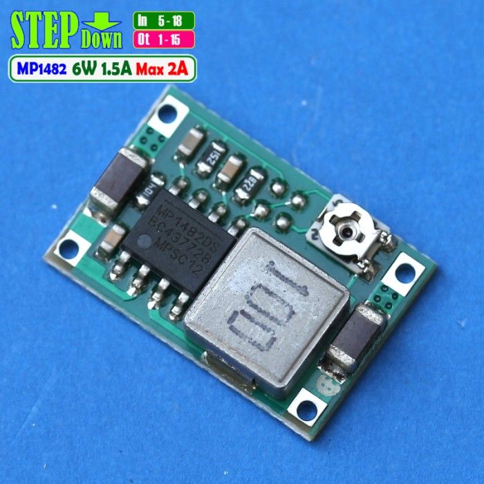 Step Down 1.5A Mini 6W DC Stepdown CV IN 5-18V MP1482 OUT 1-15V STD ...
