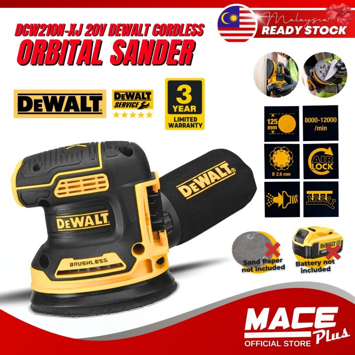 DEWALT Cordless Orbital Sander Bare Unit 20V Heavy Duty Velcro Strap ...