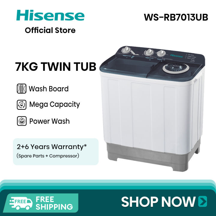 Hisense 7KG Twin Tub Washing Machine (WSRB7013UB) | Lazada PH