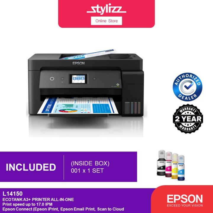 EPSON ECOTANK L14150 A3+ WI-FI DUPLEX WIDE-FORMAT ALL-IN-ONE INK TANK ...