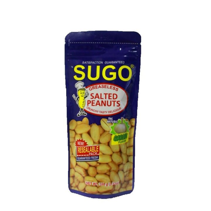 Sugo Greaseless Salted Garlic Flavor Peanuts 100g | Lazada PH