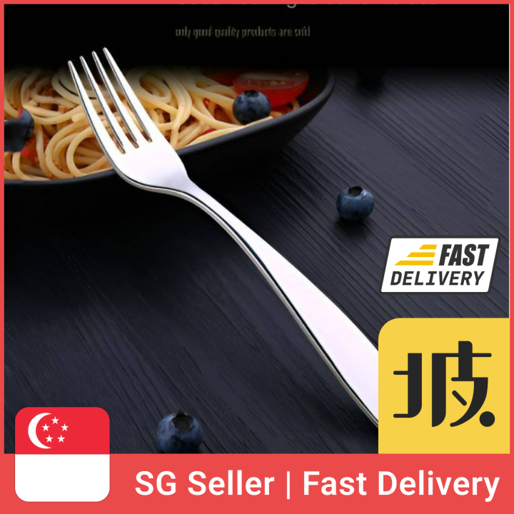 SG ready stock 304 stainless steel fork stainless steel square handle ...