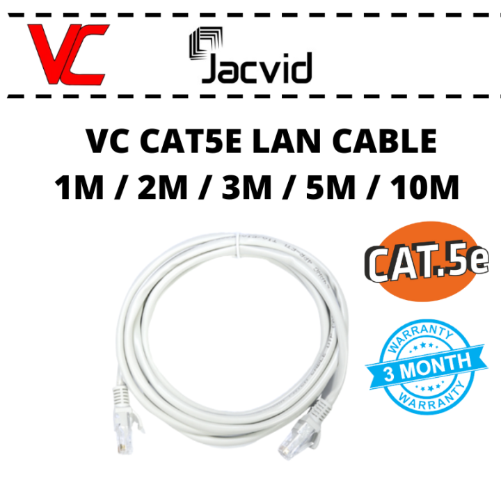 VC PATCH CORD UTP CAT5E LAN CABLE NETWORK CABLE 1M / 2M / 3M / 5M / 10M / 15M | Lazada
