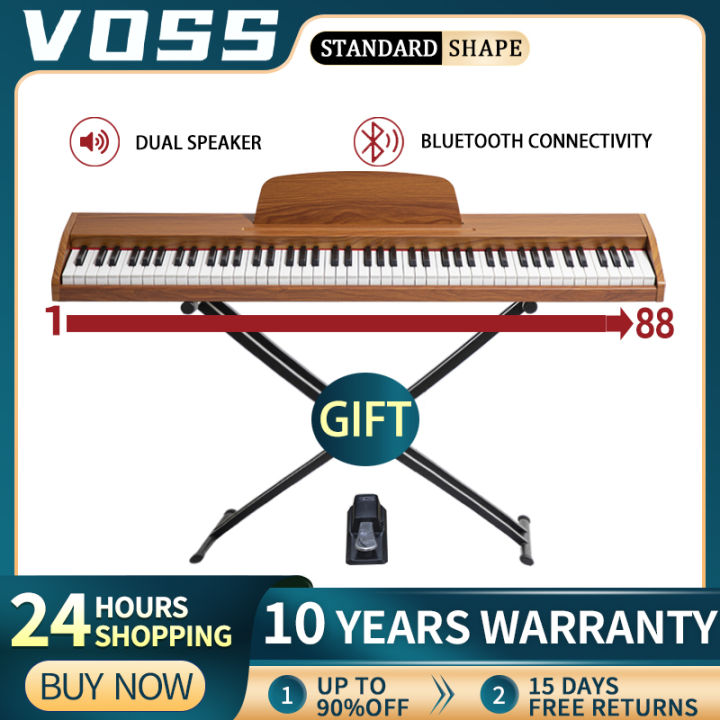 VOSS Brown Electric Piano 88 Keys Smart Professional Digital Piano ...