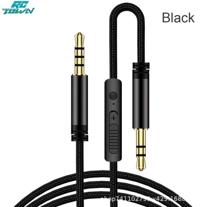 3.5mm Male To Male Audio Cable With Volume Control Mic Replacement ...