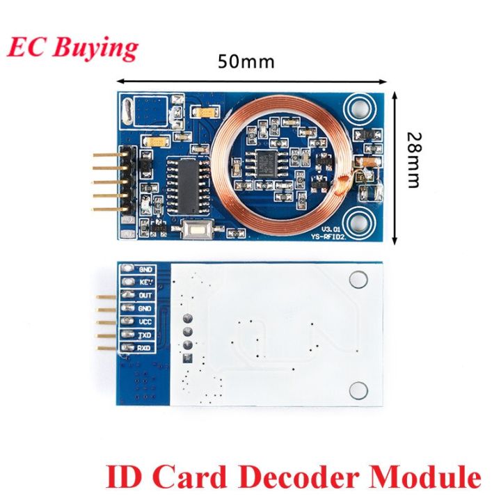 DC 5V ID Card Decoder RFID Reader โมดูล125KHz TK4100 RF UART IO Output ...