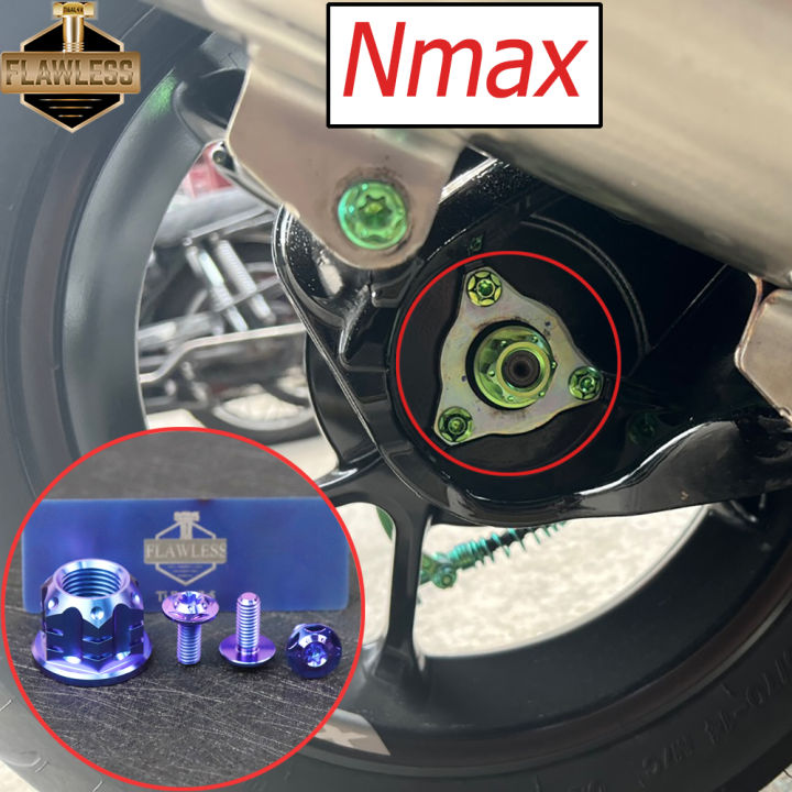 FLAWLESSTI Gr5 Titanium Rear Axle Lock Nut M16 For Yamaha Nmax V1 V2 ...