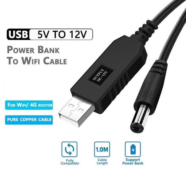 5V to 12V USB Cable WiFi Router Step Up Line Demodulator to Mobile ...