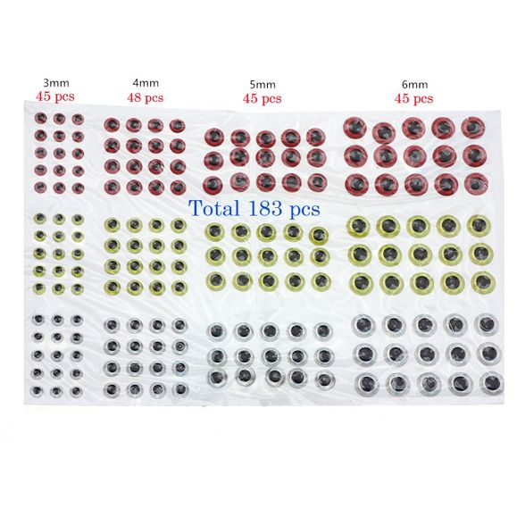 1 set ( 183 psc ) stiker mata ikan 3D umpan monnow / popper / lure ...