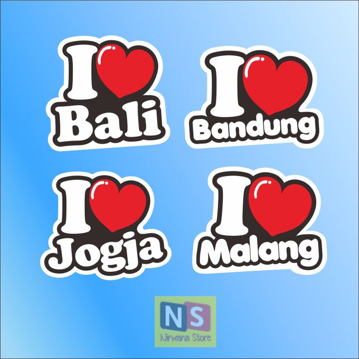 Cutting Stiker I LOVE BALI JOGJA INDONESIA - Stiker Motor, Helm, Mobil ...