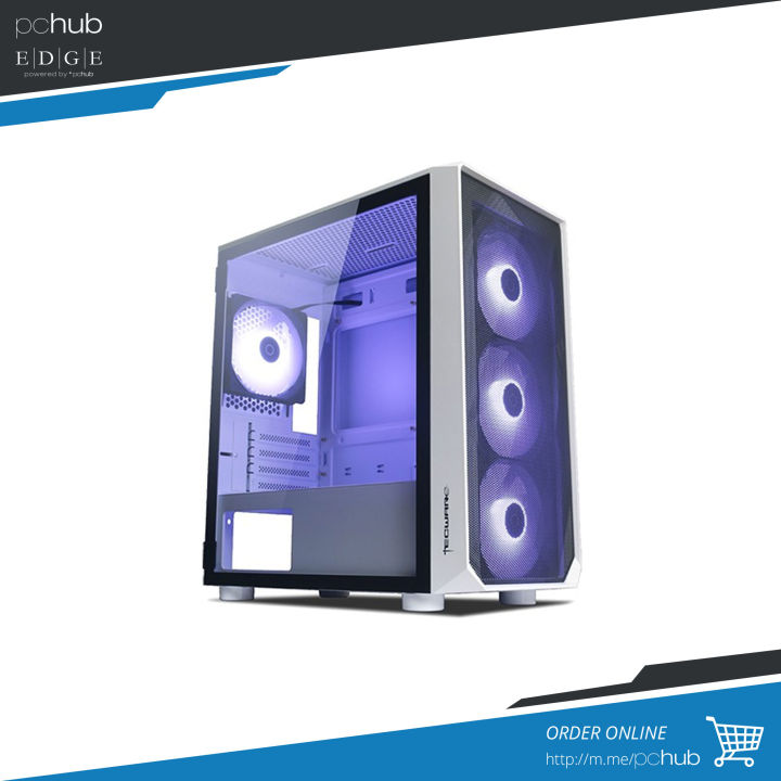 PChub | Tecware Forge M Omni TG, white, mATX, 4x120mm | Lazada PH