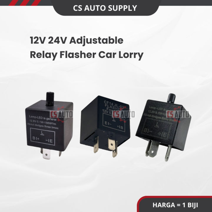 12v Signal Flasher Asjustable Signal Relay 3 pin Socket Kereta Motor ...