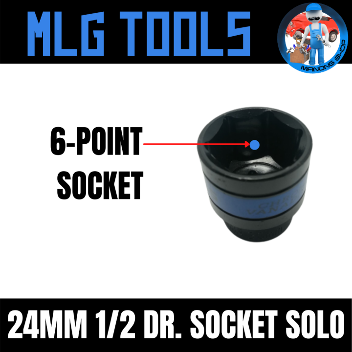 Manong Shop MLG Short Socket 24mm 1/2 Drive Solo Black And Blue 6 ...