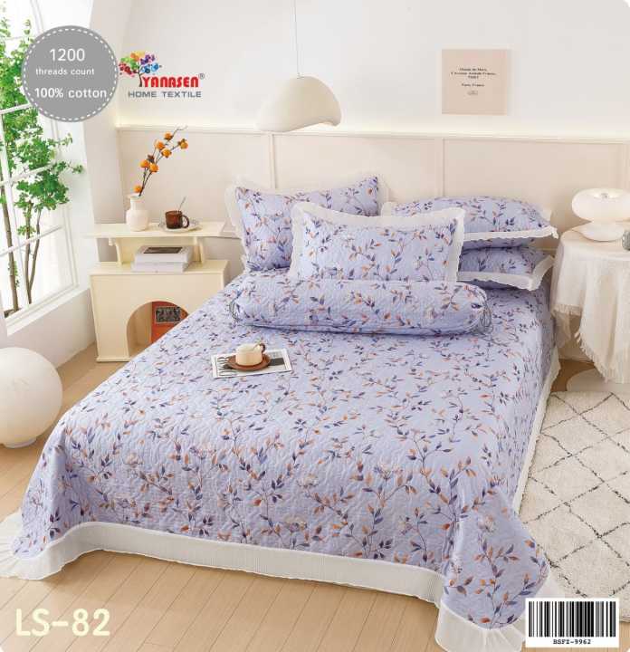 ZH Set Cadar Patchwork Ropol Superqueen Size 3in1 100% Cotton 1200 Thread Count Patchwork ...