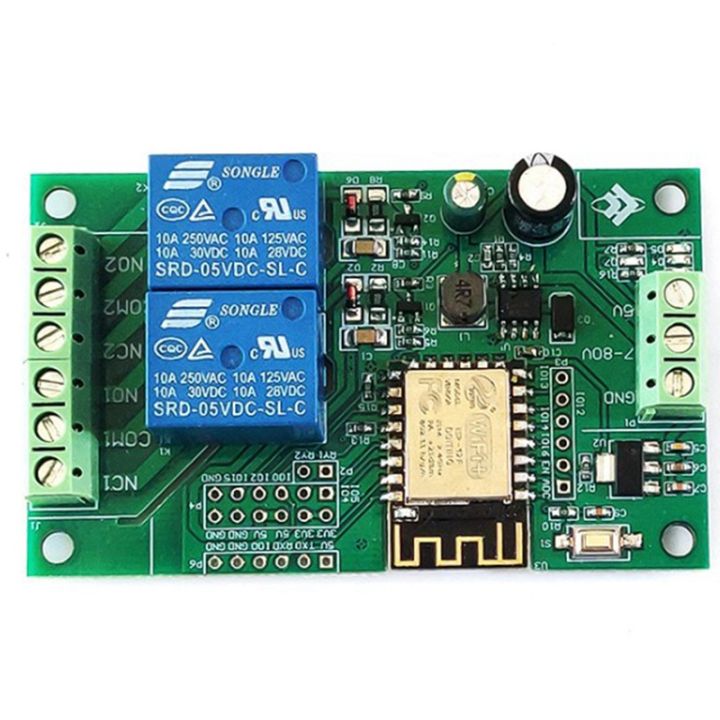 Esp8266 Esp-12F Wifi Relay Module 2Channel 5V/8-80V Network Relay ...