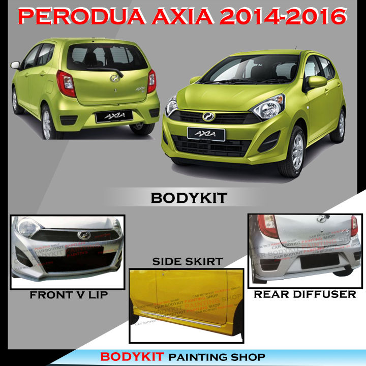 PERODUA AXIA 2014 2015 2016 FULLSET SKIRTING (FRONT V LIP,SIDE SKIRT ...