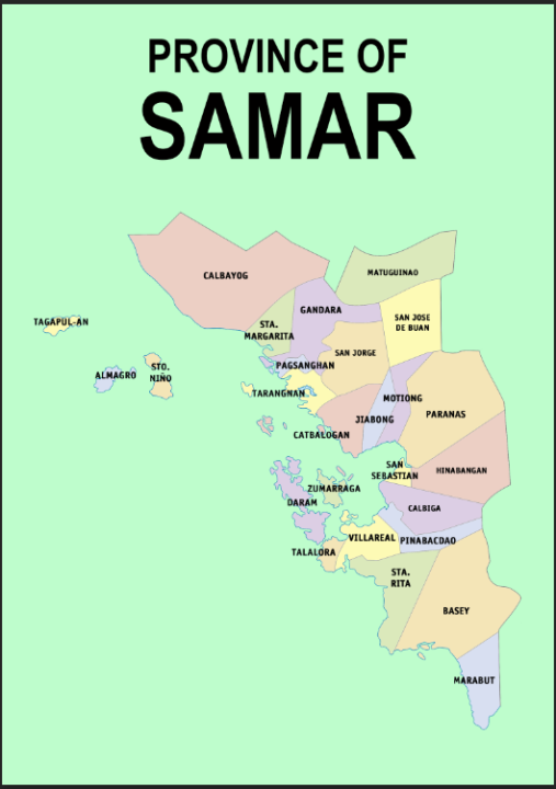 Samar Province Map Waterproof A4 Laminated Chart | Lazada PH