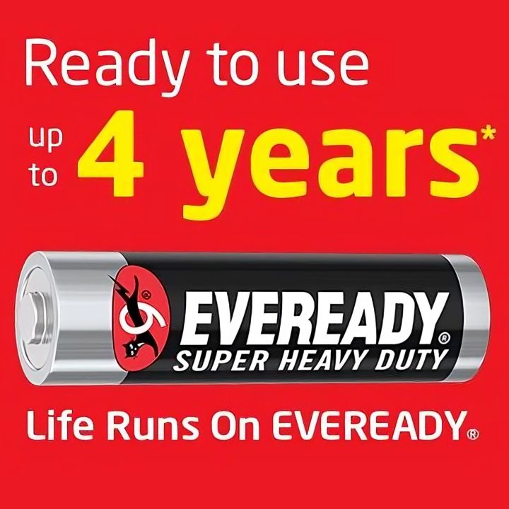 Eveready Black AA AAA (2 pcs) Carbon Zinc Battery 1.5V Batteries Double ...