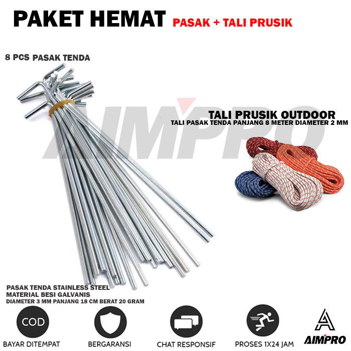 Pasak Tenda Bahan Galvanis 3mm Anti Karat Pasak Flysheet Pasak Tarptent ...