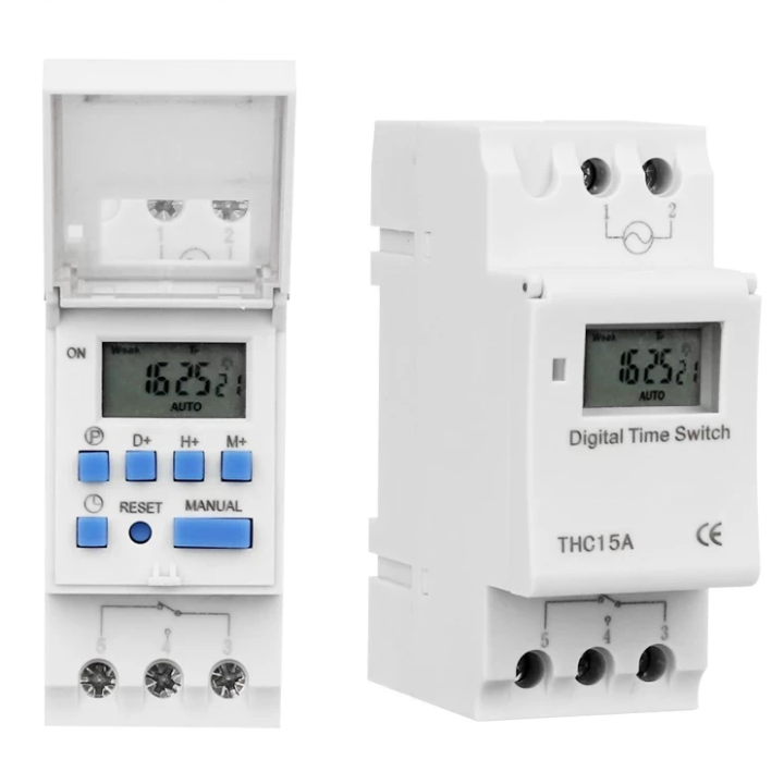 MCB Power Digital Timer Switch THC15A Programmable Time Switch Relay ...