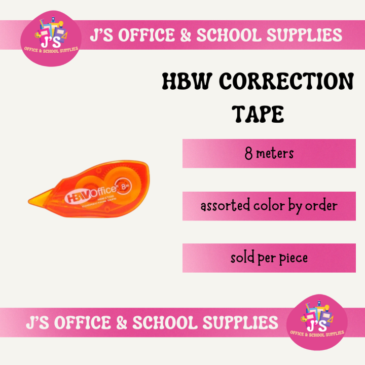 HBW Correction Tape 8m (sold per piece) | Lazada PH