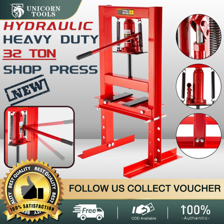 SUPER DUTY 32/20-Tons Hydraulic Shop Press with Pressure Gauge ...