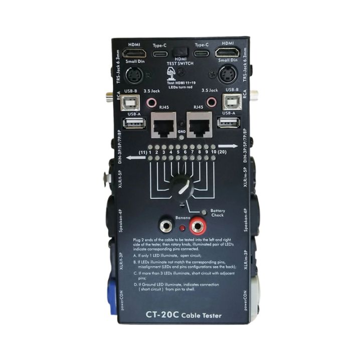 tobbehere-CT-20C Multi-Function Audio Cable Tester 16-In-1 Special ...