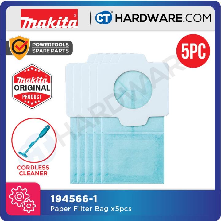 MAKITA 194566-1 PAPER FILTER BAG x5PC SUITABLE FOR CL104 | CL105 ...