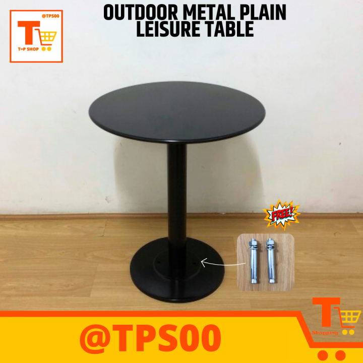 OUTDOOR METAL ROUND TABLE/ROUND PLAIN LEISURE TABLE WITH BUILT-IN ...