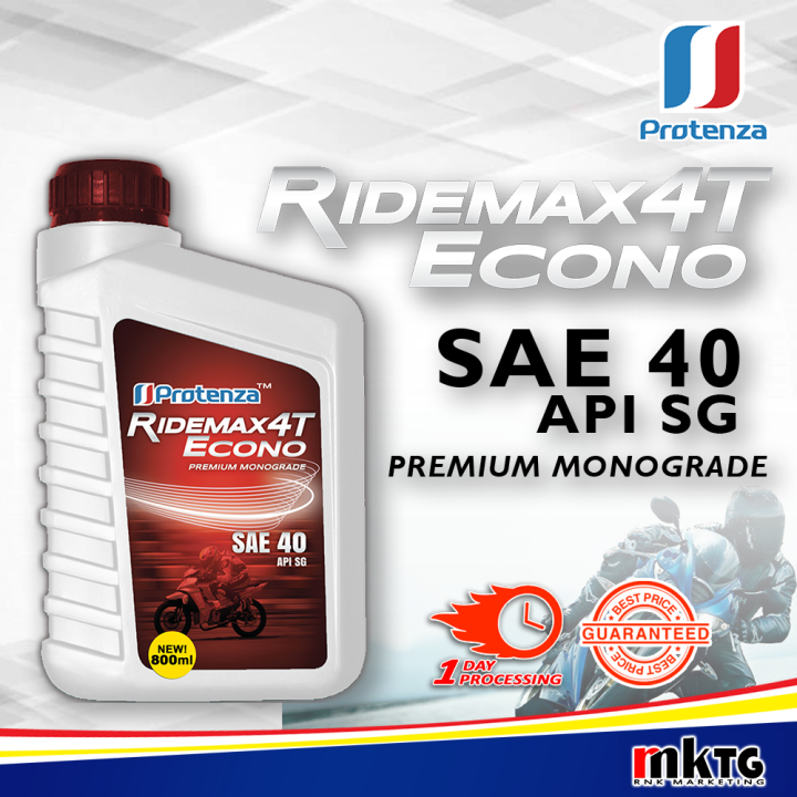 PROTENZA Ridemax 4T Econo Motor Oil SAE 40 W/ FREE GREASE 10G | Lazada PH