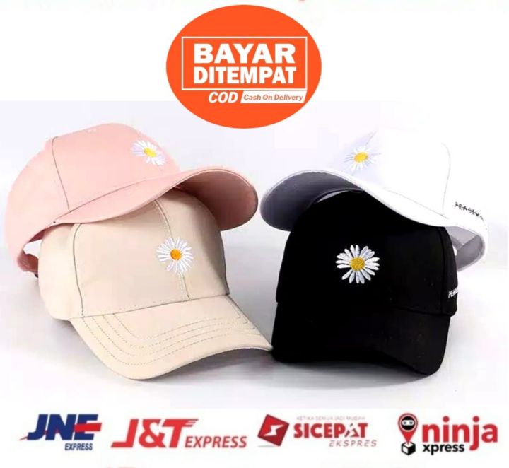 Topi Baseball Motif Bunga Daisy Kecil Gaya Hip Hop Untuk Wanita / Topi ...