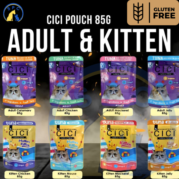 CICI Pouch 85gr Makanan Kucing Basah Wet Food Premium GrainFree ...