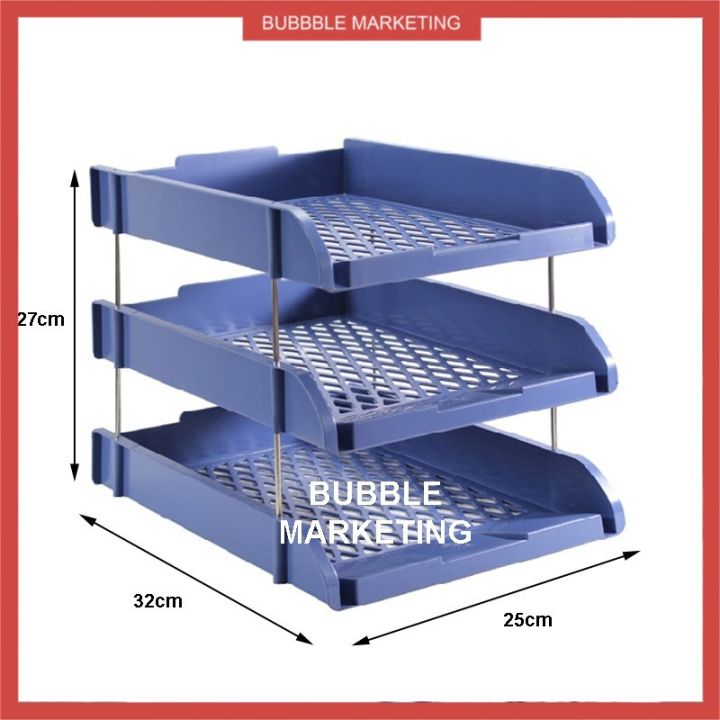 3 Layer Document File Organizer Tray Organizer Table Organizer Book ...