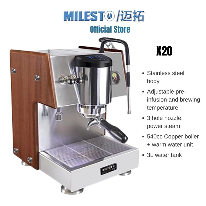 Milesto X20 Coffee Machine Semi-Auto Espresso Coffee Machine Italy ...