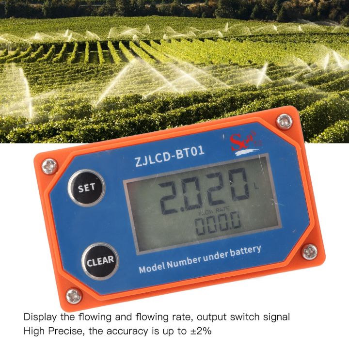 Water Flowmeter Digital Display Flow Sensor Stainless Steel Acid Alkali ...