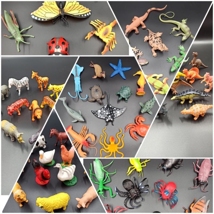 KD Ocean/Wild/farm/dinosaur/reptile/insect animals rubber figures 4-8 ...