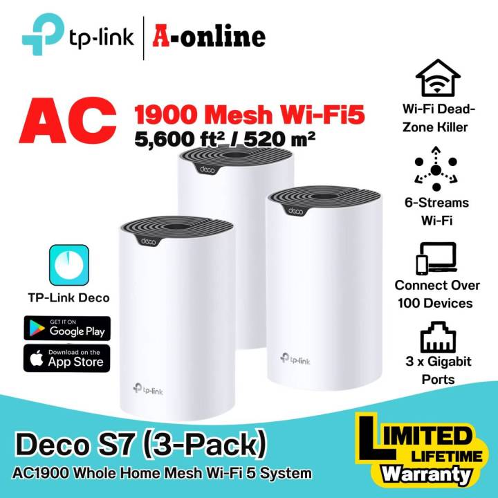TP Link Deco S7 (3P) AC1900 Whole Home Mesh Wi-Fi System Deco S7 ...