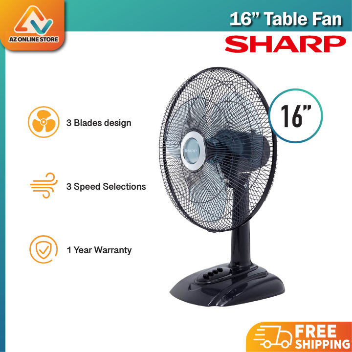 SHARP (PJT169/PJT169GY) 16" TABLE FAN DARK GREY/5 STAR ENERGY SAVING ...
