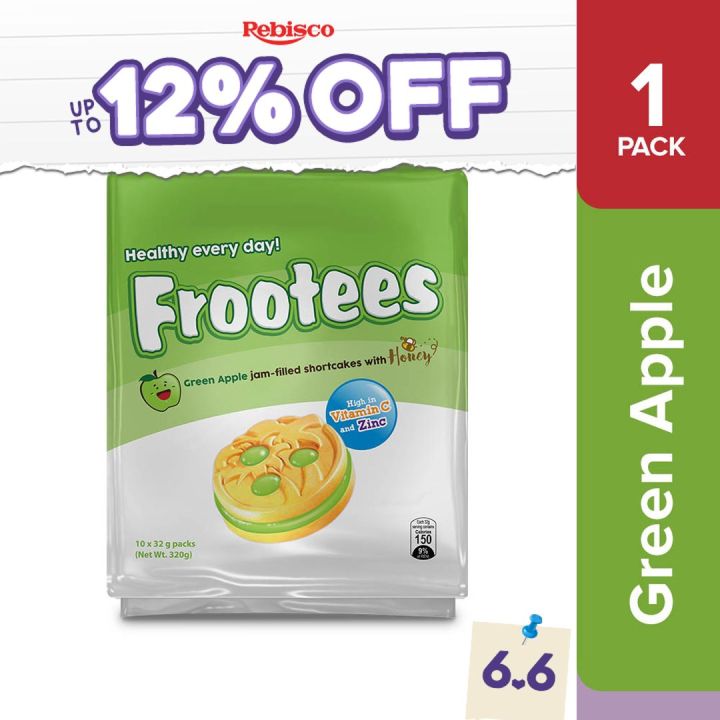 Frootees Green Apple Cookie Sandwich 32G X 10Pcs | Lazada PH