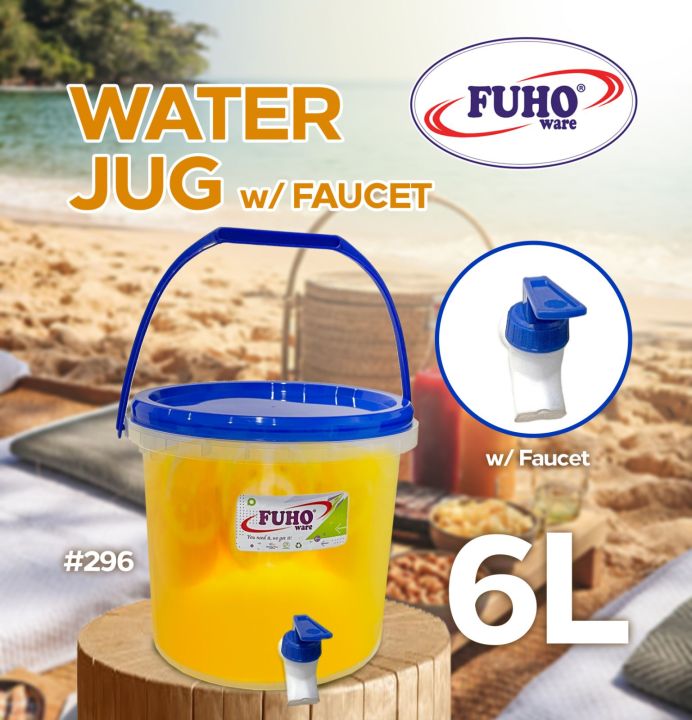 Fuho 6 Liters Water Jug / Water Dispenser / Leakproof Plastic Bucket ...