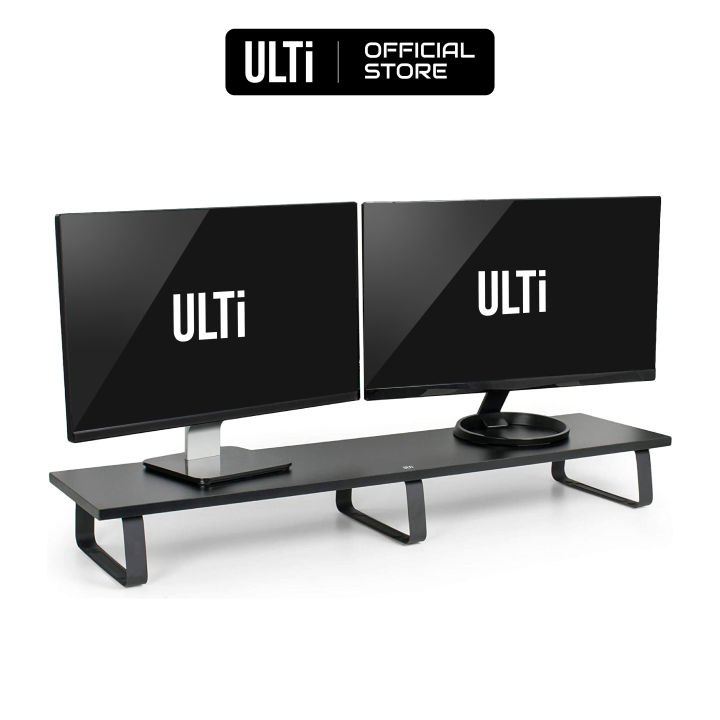 ULTi Extra Long Monitor Riser Stand, Wood & Steel Desktop, Ergonomic ...