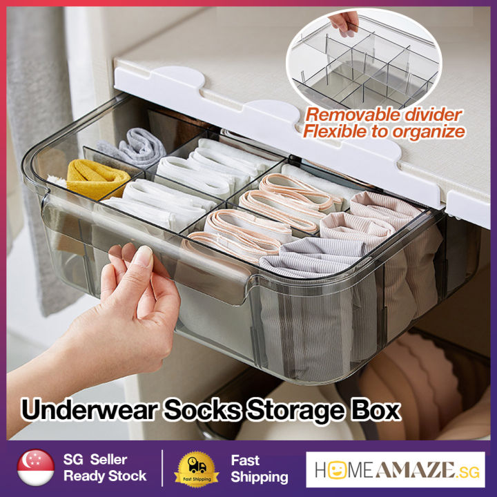 [HomeAmaze]Hangable Underwear Socks Storage Box Closet Wardrobe Drawer ...