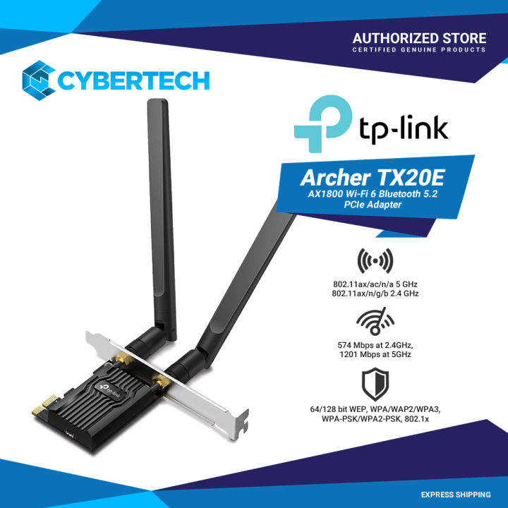 TP-Link ARCHER TX20E AX1800 Wi-Fi 6 Bluetooth 5.2 PCIe Adapter | Lazada PH