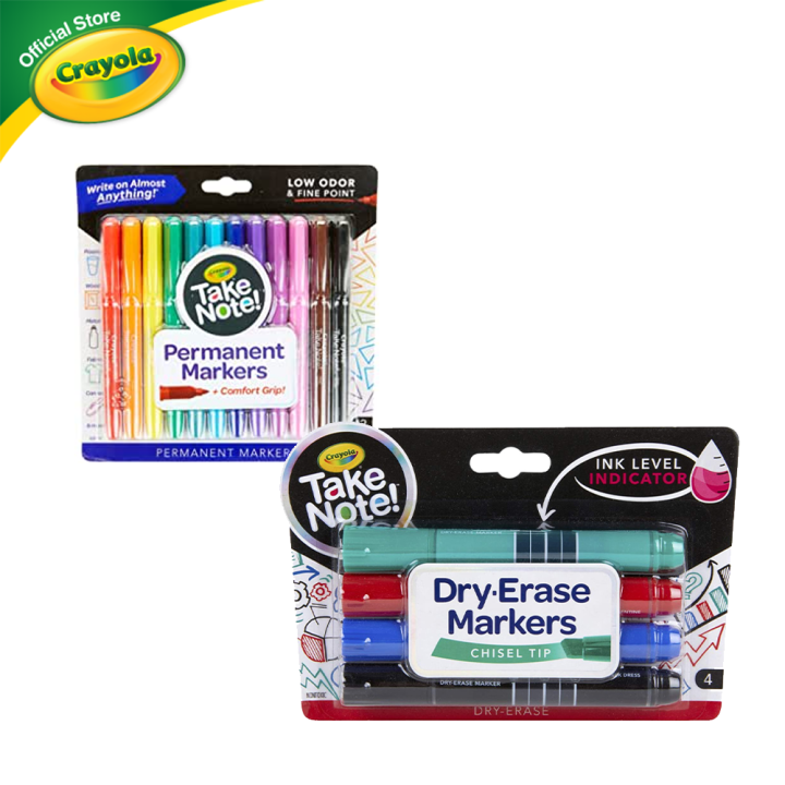 Crayola Take Note Permanent & Whiteboard Marker Set | Lazada PH