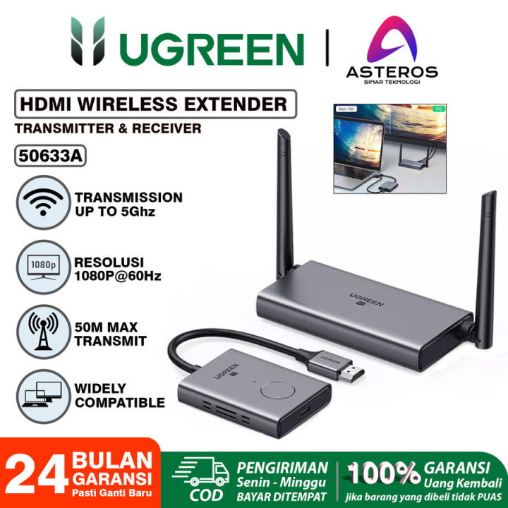 UGREEN Wireless HDMI Video Transmitter Receiver Extender Display Tv 5M ...